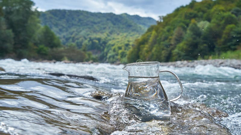 Pitcher of Clean River Water Stock Image - Image of micellar, creek ...