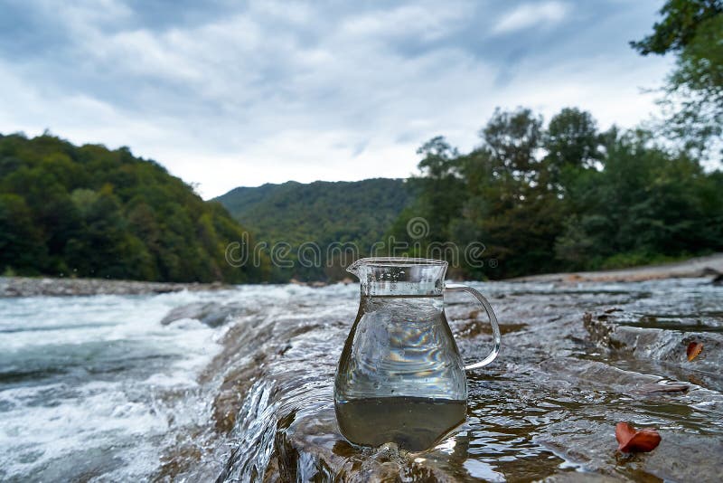 Pitcher of Clean River Water Stock Image - Image of micellar, creek ...