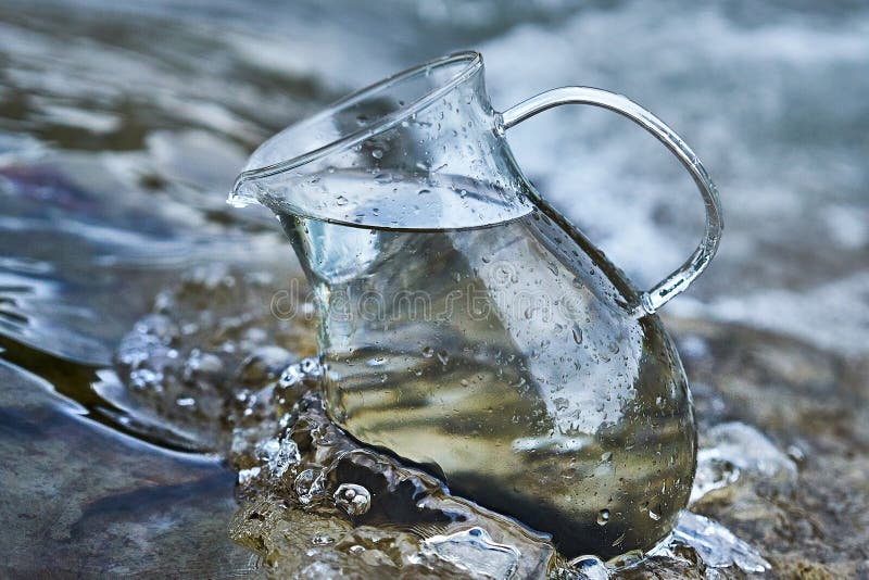 Pitcher of Clean River Water Stock Image - Image of micellar, creek ...
