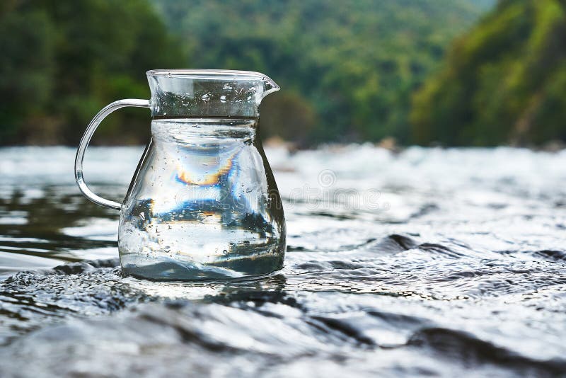 Pitcher of Clean River Water Stock Image - Image of creek, coolness ...