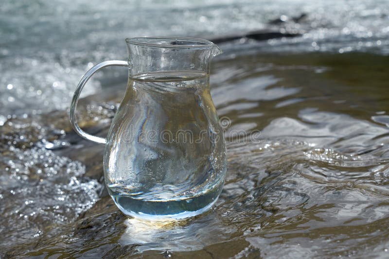 Pitcher of Clean River Water Stock Image - Image of micellar, creek ...