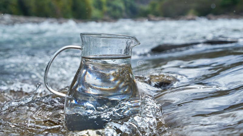 Pitcher of Clean River Water Stock Image - Image of micellar, creek ...