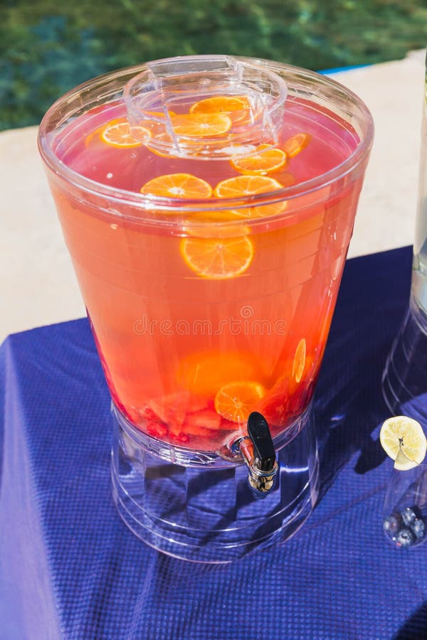 Pitcher of Fruit Drink with Orange Slices Stock Image - Image of time ...