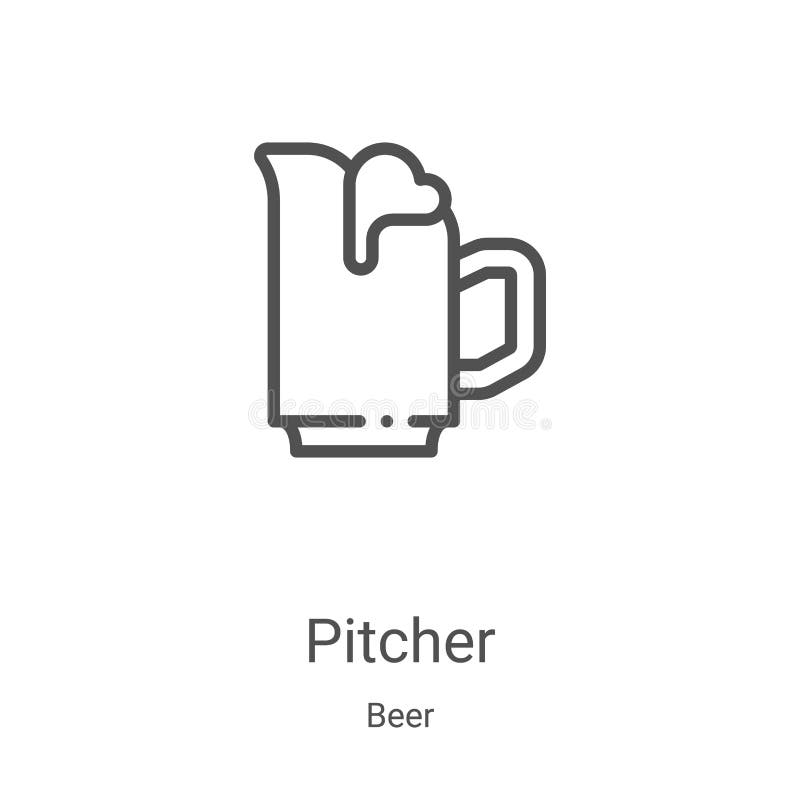 Pitcher Icon Vector from Beer Collection. Thin Line Pitcher Outline ...