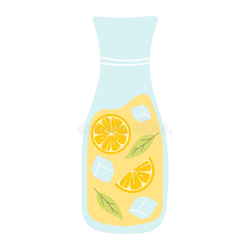 Pitcher with Lemonade. Cool Lemonade with Pieces of Lemon, Mint and Ice ...