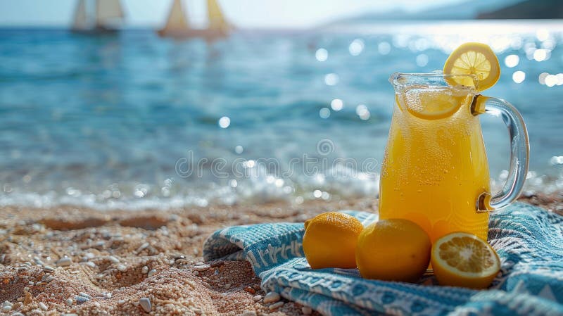 Pitcher Lemonade Lemons Beach Stock Photos - Free & Royalty-Free Stock ...