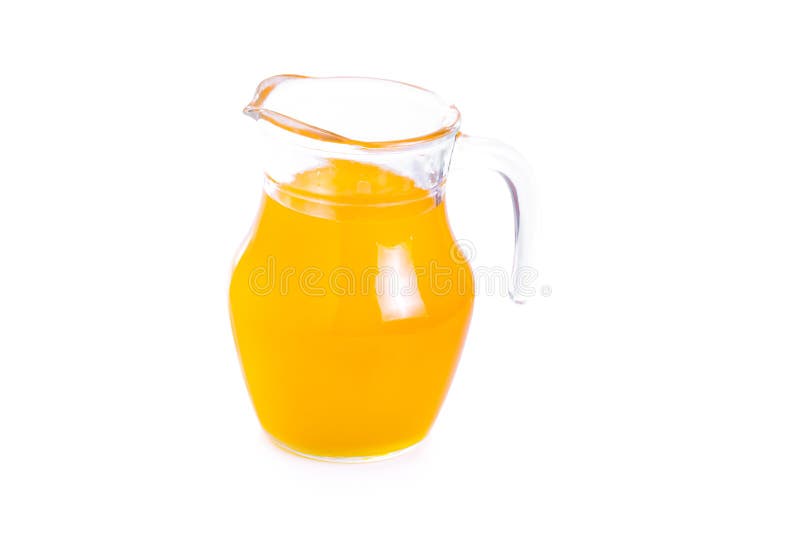 Pitcher of Orange Juice Isolated on White Background Stock Image ...