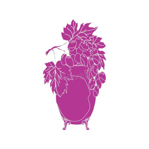 Pitcher with purple grapes stock illustration. Illustration of arabia ...