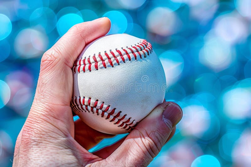 Pitcher S Precision Hand Gripping Baseball for Throw, Showcasing ...