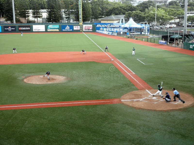 Pitcher Throwing To Batters Who Awaits the Throw Editorial Photography ...