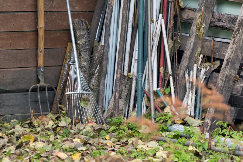 Pitchfork and rake stock image. Image of pipes, motif - 236386745