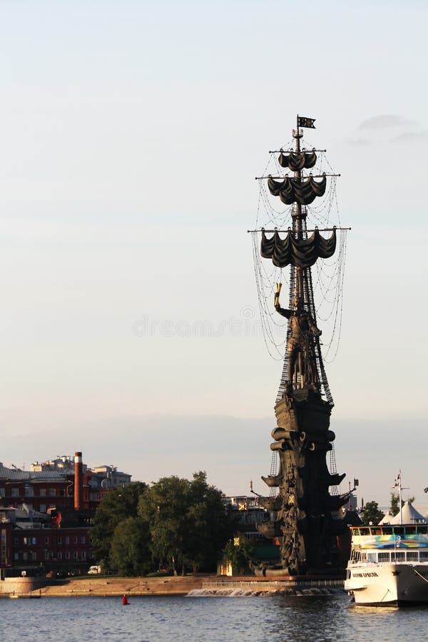 Piter the Great Monument, Moscow Editorial Stock Photo - Image of ...