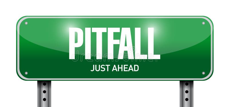 Pitfall Road Sign Illustration Design Stock Photo - Image of beware ...