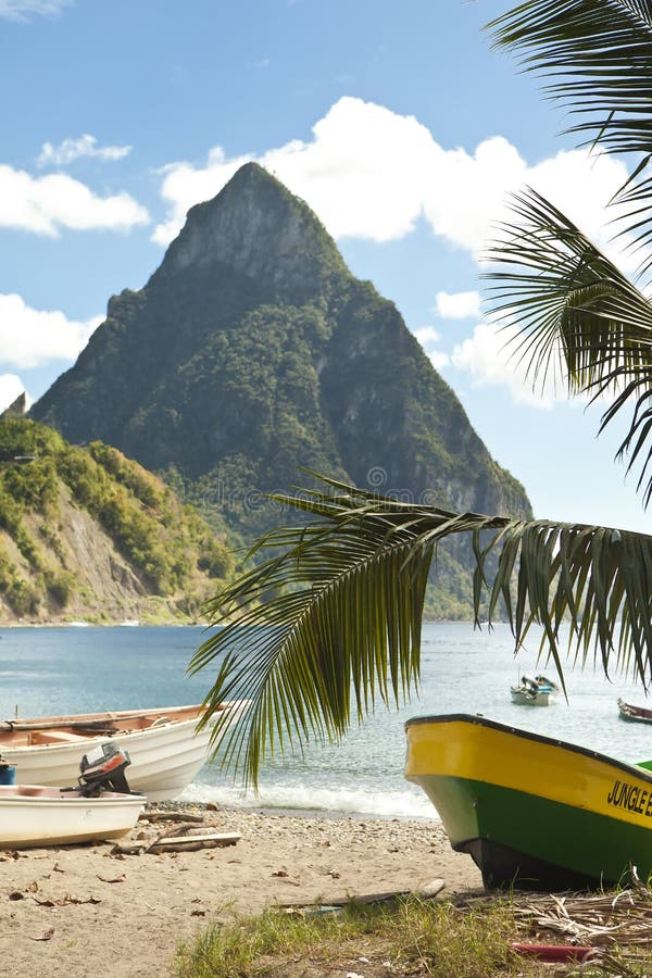 St Lucia Pitons stock photo. Image of lucia, nature, beach - 9819120