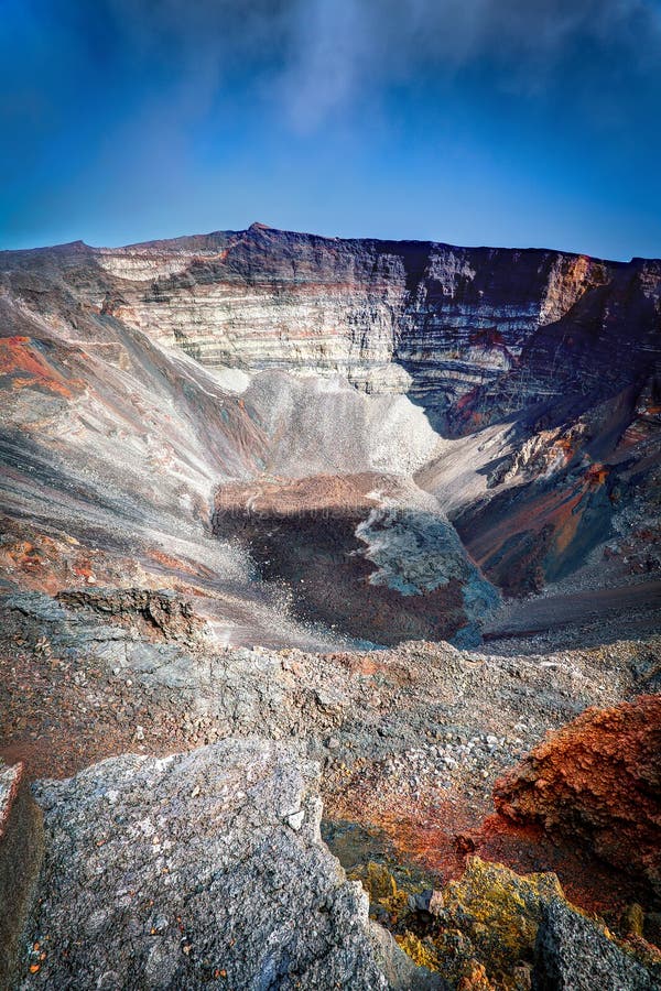 Piton De La Fournaise Volcano Stock Image - Image of blue, barren: 24512933