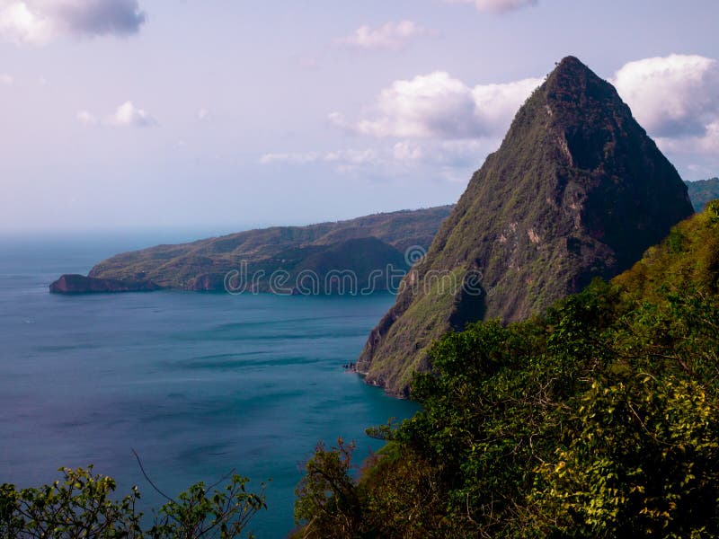 Pitons stock image. Image of tropical, resort, pitons - 56246705