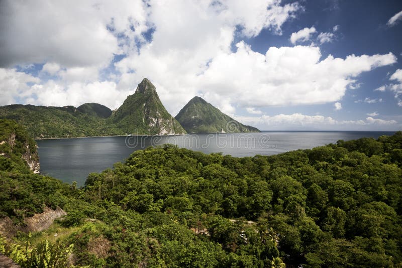 Pitons of St. Lucia stock image. Image of island, pitons - 15309555