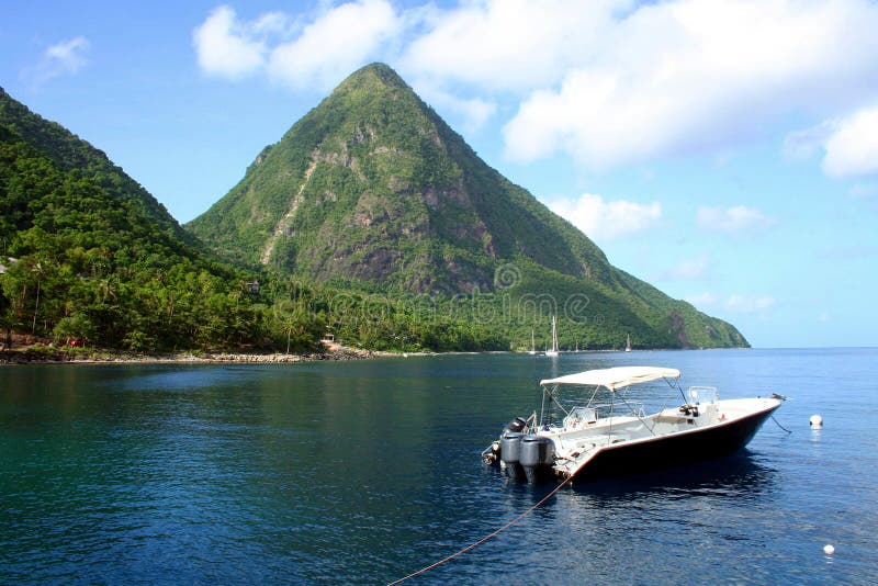 The Pitons stock photo. Image of caribbean, town, tropical - 8255044