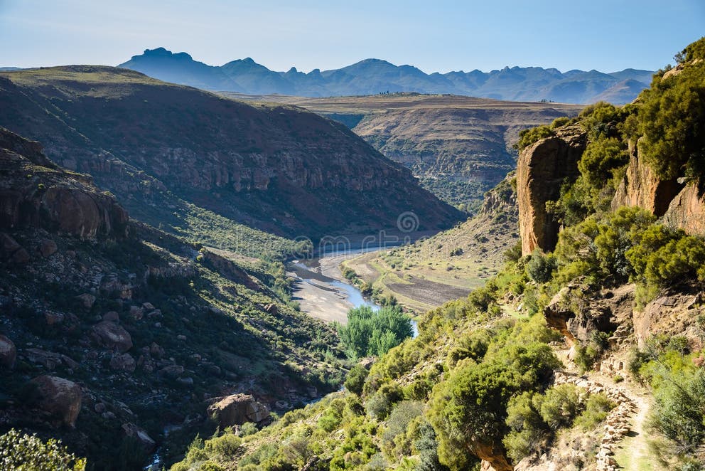 Pitseng Gorge, Lesotho in Africa Stock Photo - Image of lesotho, stream ...