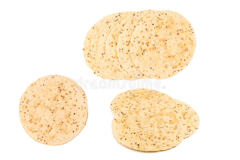 Pitta Bread with Seeds Isolated on White Stock Photo - Image of fresh ...