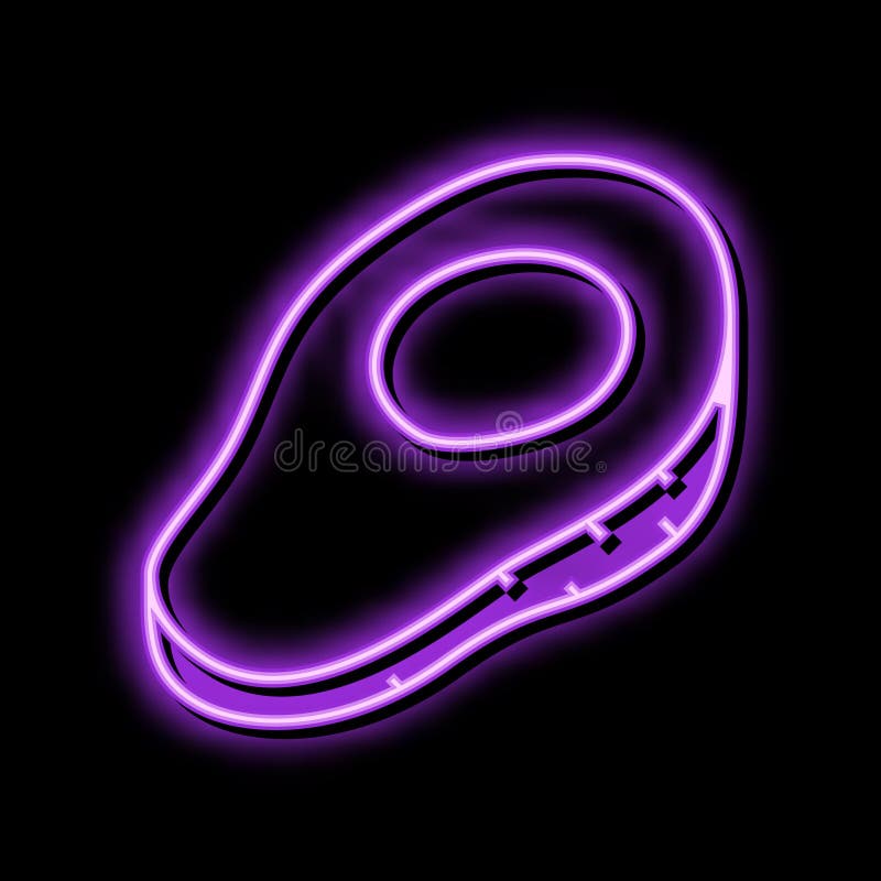 Pitted Cut Avocado Neon Glow Icon Illustration Stock Vector ...