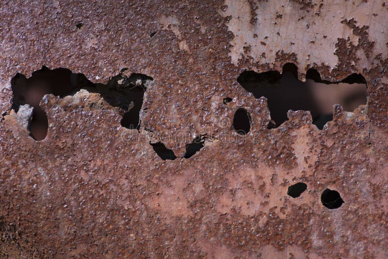 Pitted Metal Plate Background Texture. Stock Image - Image of plate ...