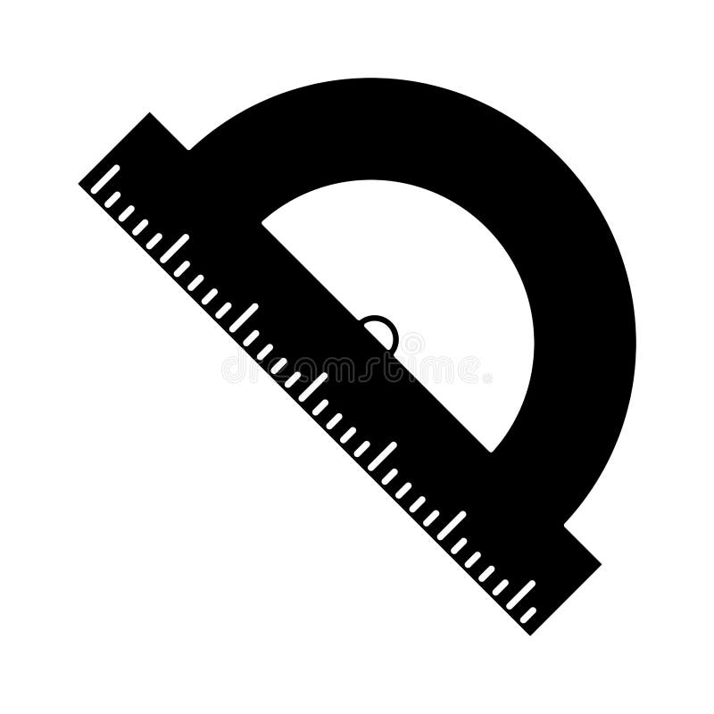 Pittogramma Della Scuola Di Protactor Della Geometria Illustrazione di ...