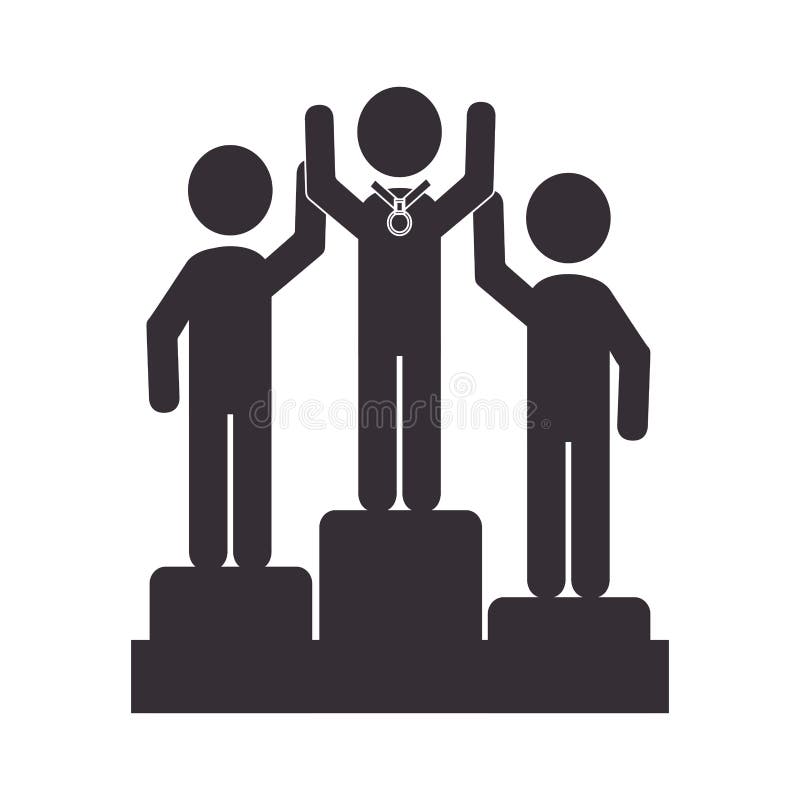 Pittogramma Monocromatico Con La Piattaforma Dei Vincitori ...