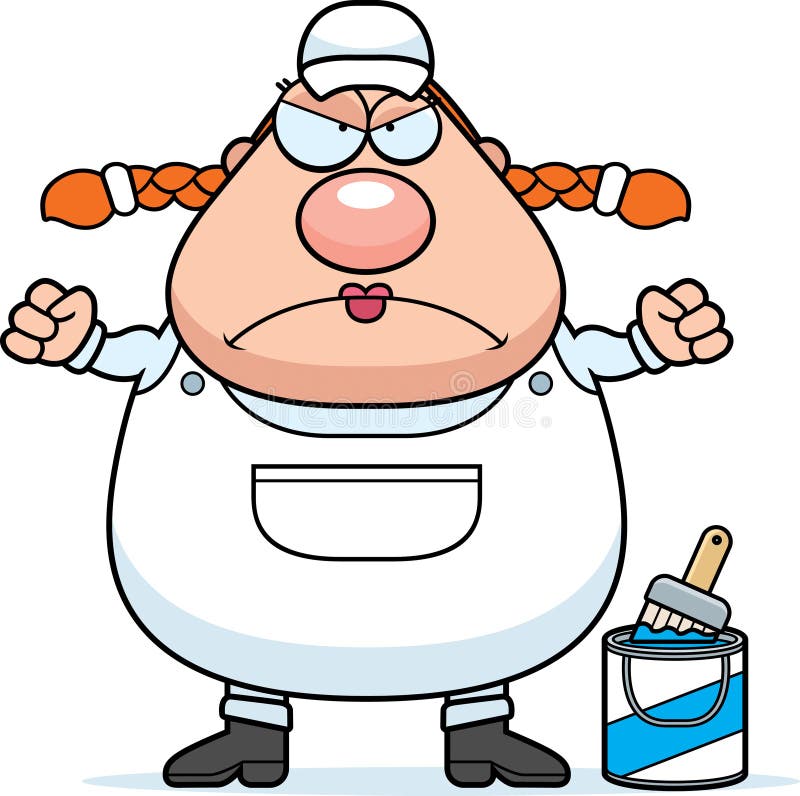 Pittore Arrabbiato Del Fumetto Illustrazione Vettoriale - Illustrazione ...