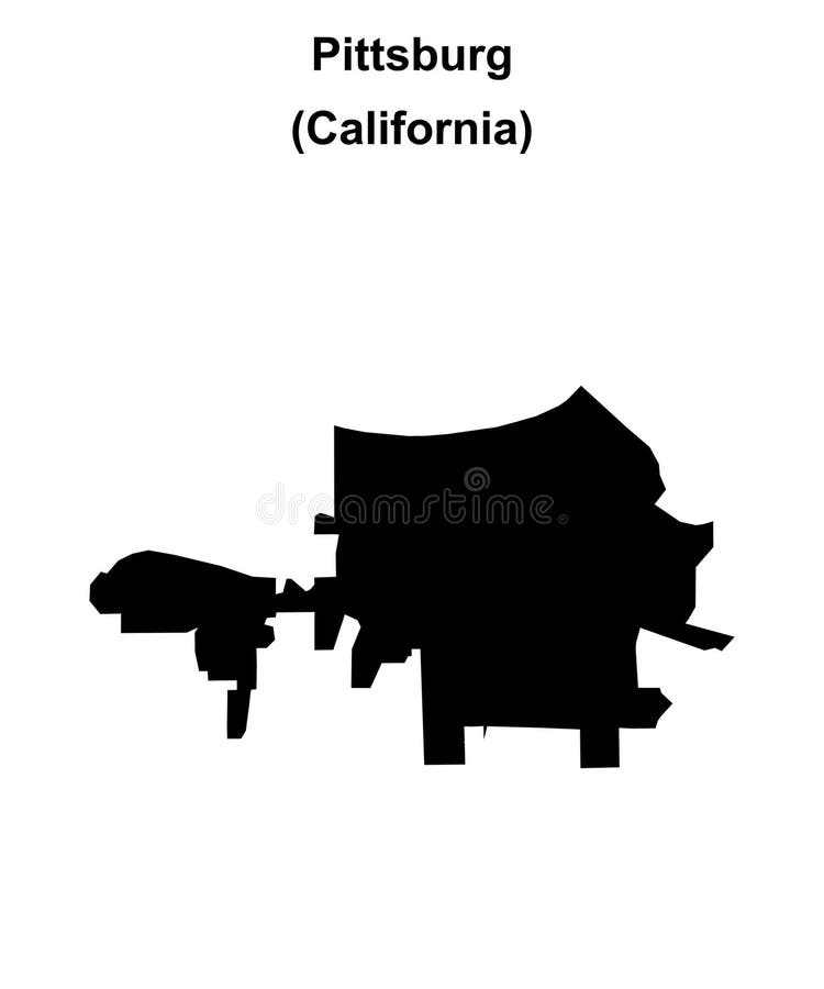 Pittsburg outline map stock vector. Illustration of vector - 356997153