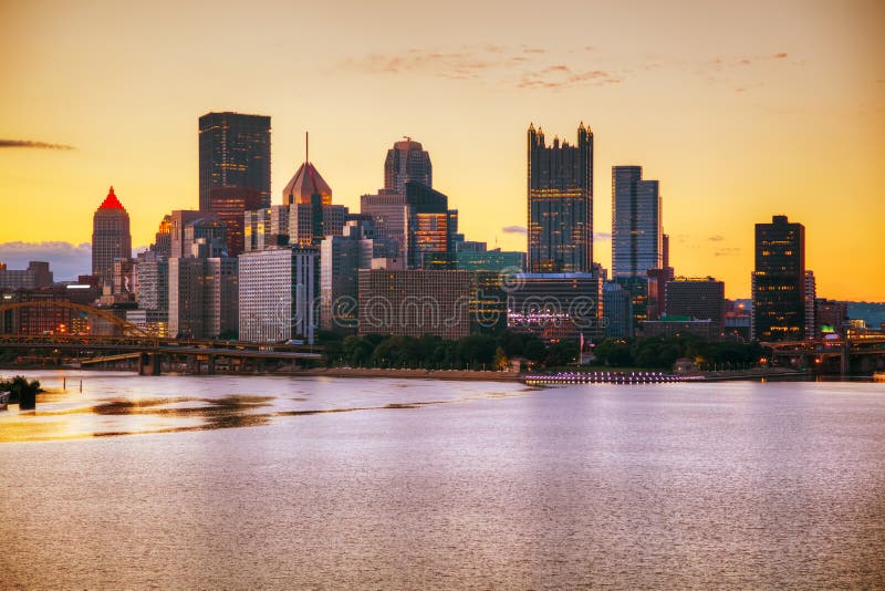 Pittsburgh Cityscape with the Ohio River Editorial Image - Image of ...