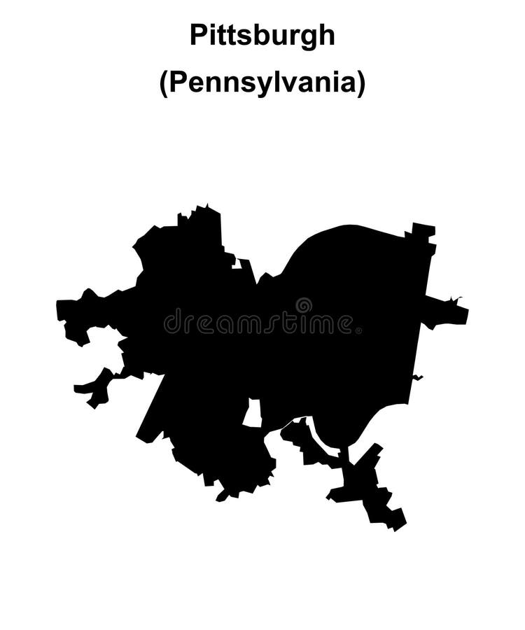 Pittsburgh outline map stock vector. Illustration of detailed - 357532837