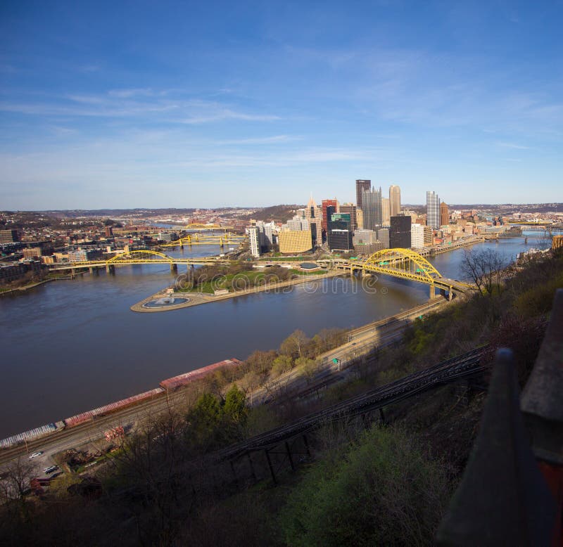 View of Downtown Pittsburgh, Pennsylvania from the Duquesne Incline ...