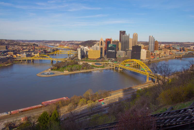 View of Downtown Pittsburgh, Pennsylvania from the Duquesne Incline ...
