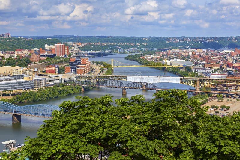 Rust Belt Row Home Aerial stock photo. Image of pittsburgh - 12377260
