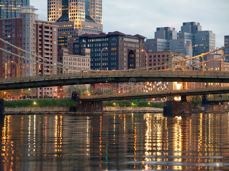 Pittsburgh S Downtown Waterfront Stock Image - Image of pittsburgh ...