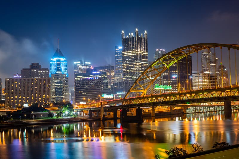 The Pittsburgh Skyline at Blue Hour Editorial Image - Image of hour ...