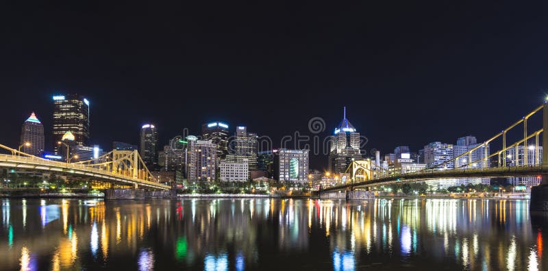 Pittsburgh skyline editorial photo. Image of rachel, illuminated - 58175376