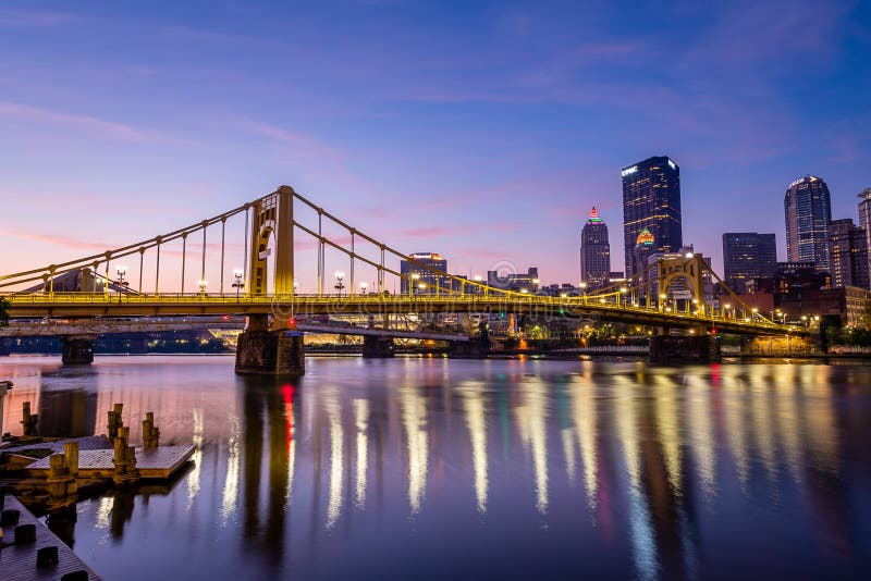 The Pittsburgh Skyline at Sunrise Editorial Photo - Image of morning ...