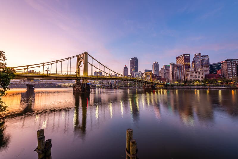 The Pittsburgh Skyline at Sunrise Editorial Photo - Image of attraction ...