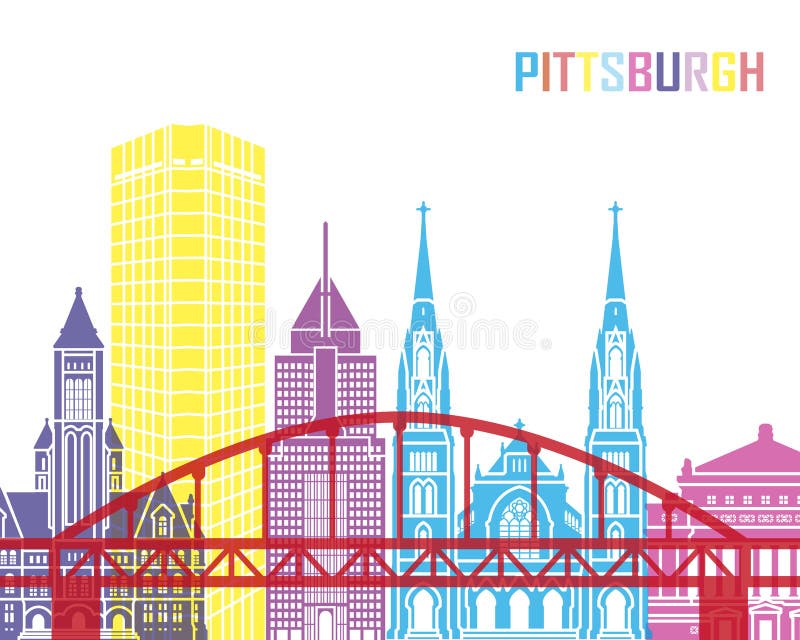 Pittsburgh V2 skyline stock vector. Illustration of cityscape - 89362363