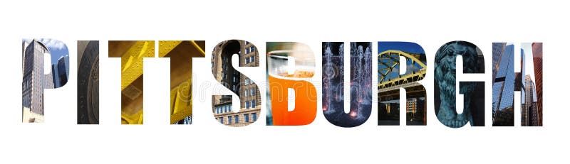 Pittsburgh on white stock illustration. Illustration of banner - 98328565
