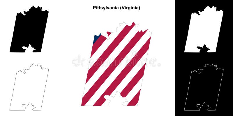 Pittsylvania outline map stock vector. Illustration of boundaries ...