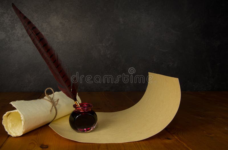 Penna d'oca e inchiostro fotografia stock. Immagine di antico - 40098952