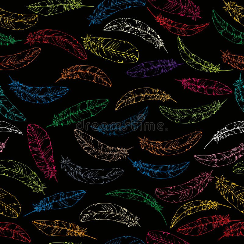 Piume colorate illustrazione vettoriale. Illustrazione di rosso - 92065198