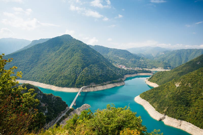 Piva lake, Montenegro stock image. Image of landscape - 144257189