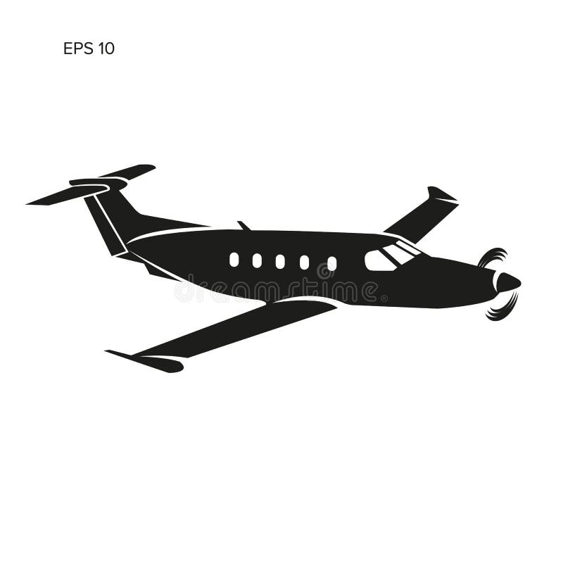 Pivate Business Plane Vector Illustration. Single Engine Propelled ...
