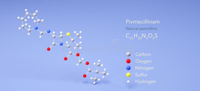 Pivmecillinam Molecule, Molecular Structures, Natural Penicillins, 3d ...