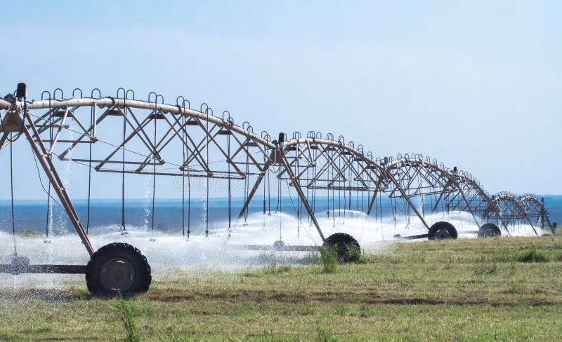 Pivot irrigation system stock image. Image of landscape - 134515479