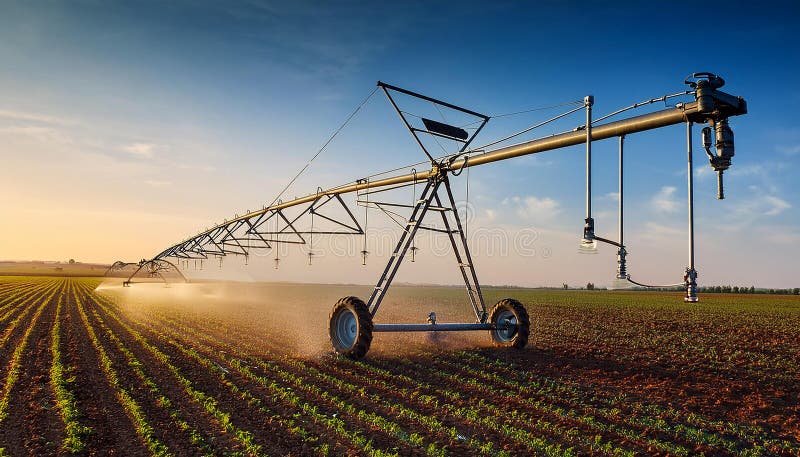 Pivot. Modern irrigation stock illustration. Illustration of grass ...